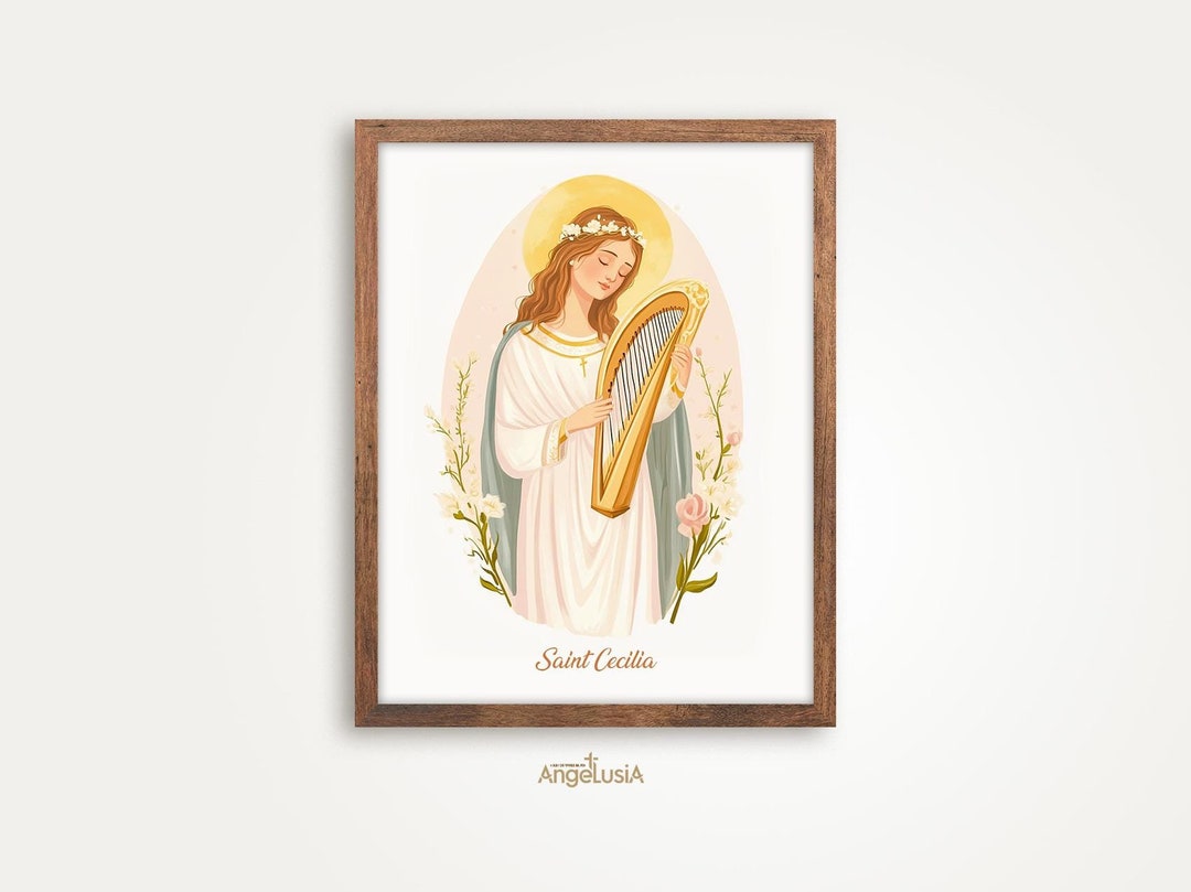 Saint Cecilia Print / Printed Poster of St. Cecilia / Christian Wall ...