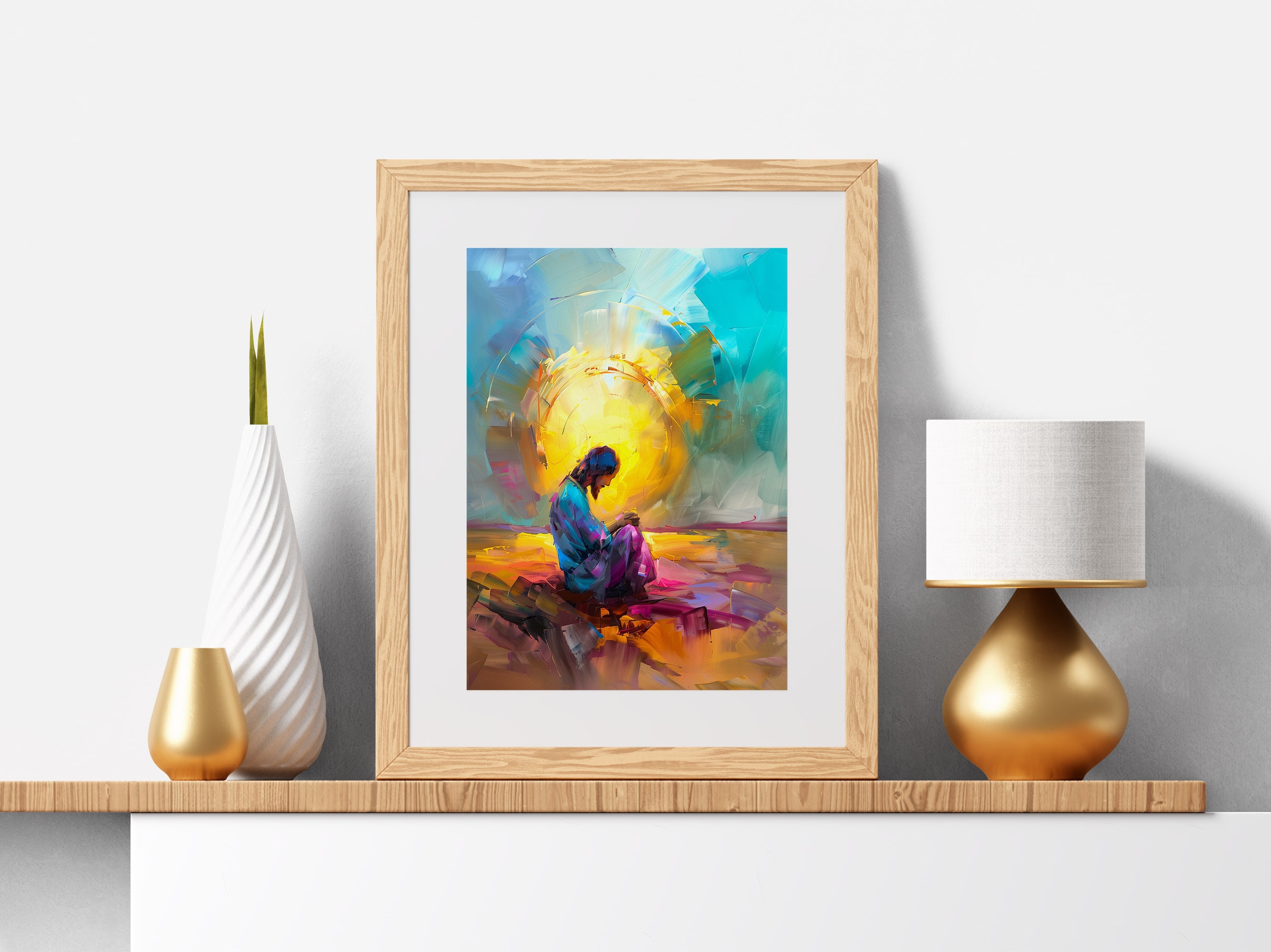 Jesus Praying in the Desert Poster - Inspirational Christian Art ...
