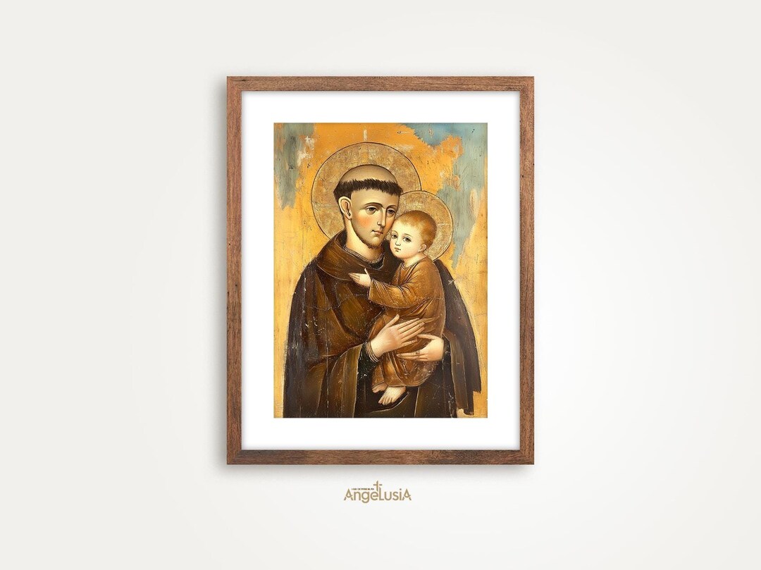 St Anthony of Padua Icon - Saint Anthony Holding Jesus Print - Catholic ...