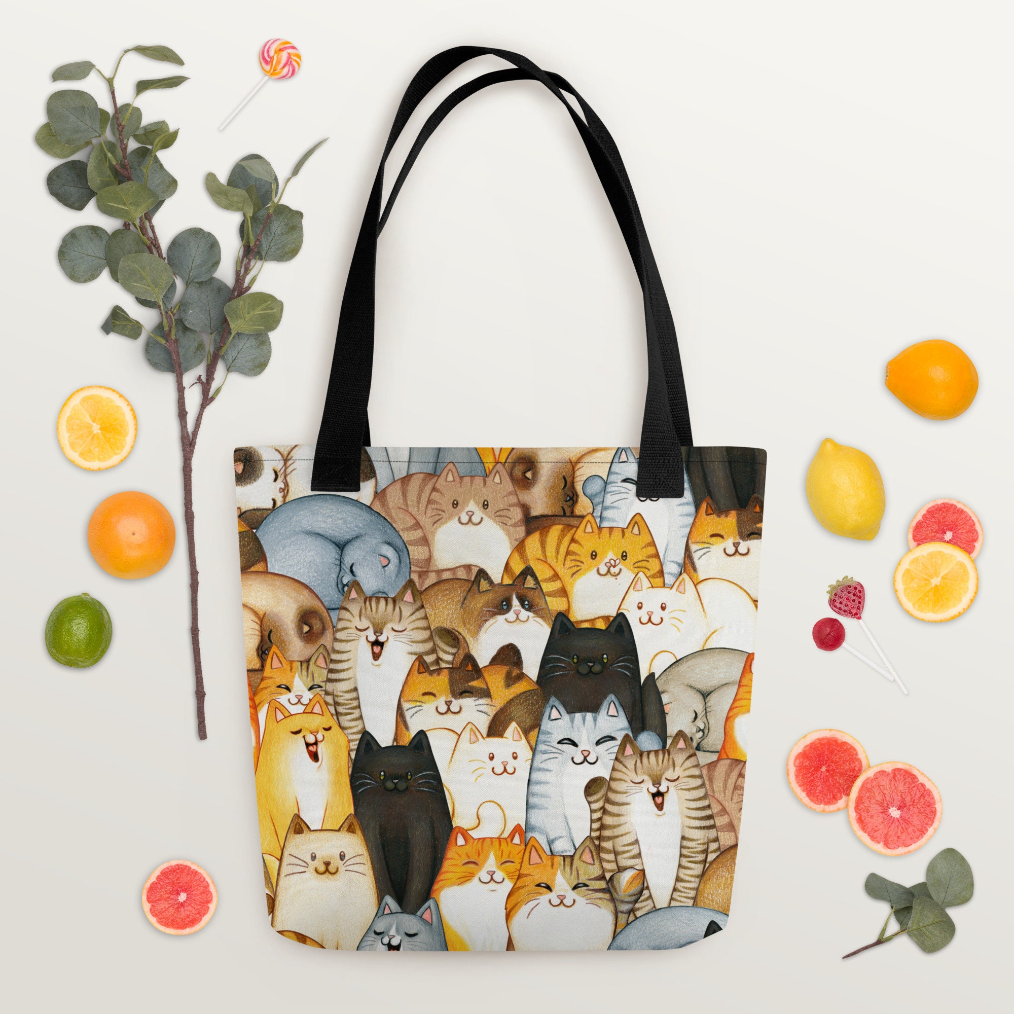 Cute Cat Tote Bag, Funny Cat Lover Shopping Bag, Animal Lover Gift, Cat ...
