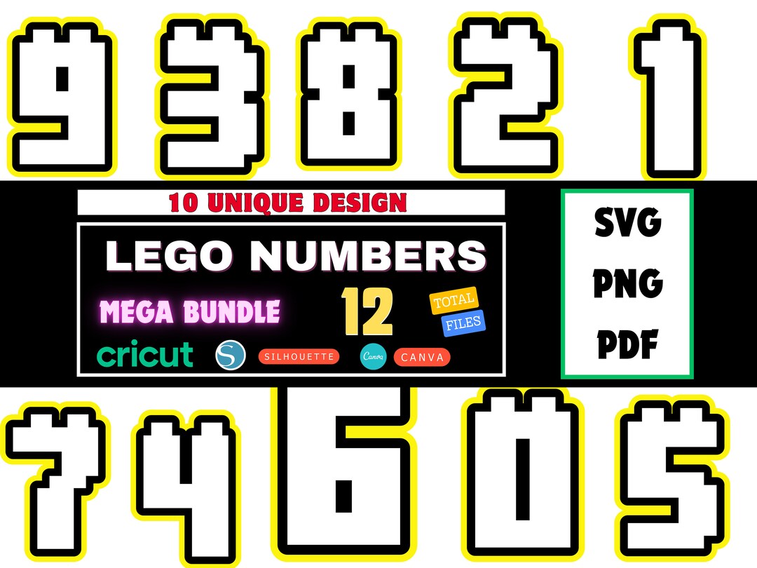 Brick Numbers Font Svg Bundle Svg Png Pdf, Layered - Etsy