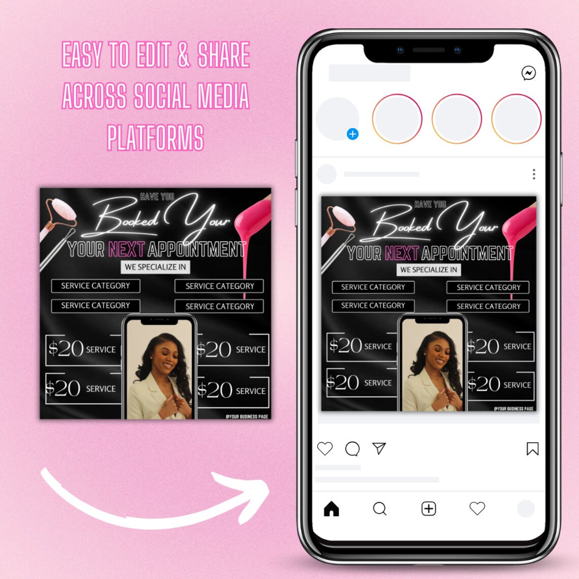 Booking Reminder Flyer, Canva Template , Social Media Template ...