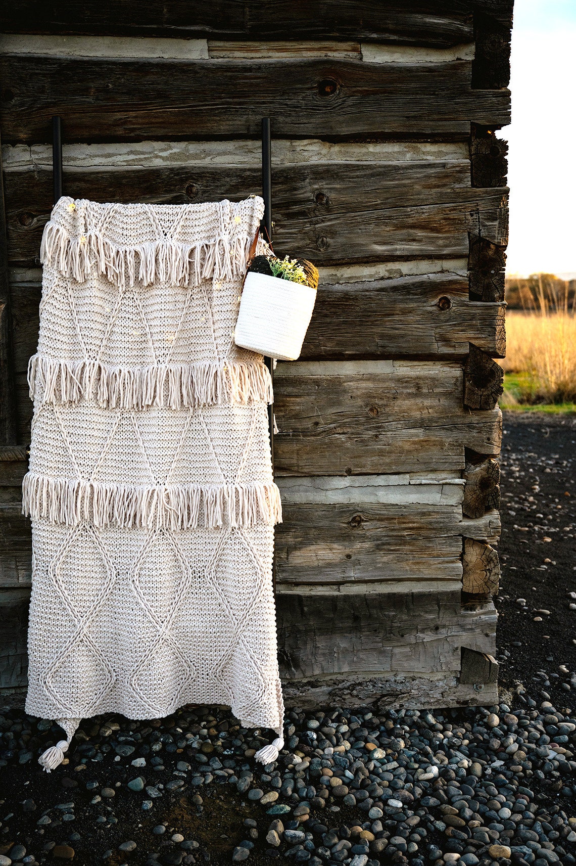 Cottagecore Throw Knitting Pattern Pdf - Etsy