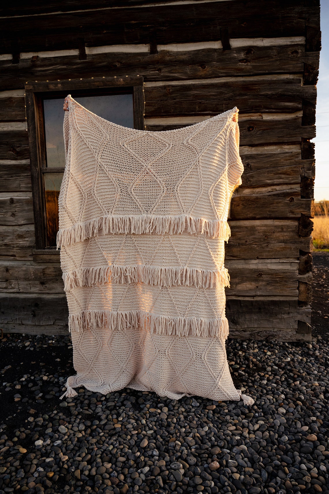Cottagecore Throw Knitting Pattern Pdf - Etsy