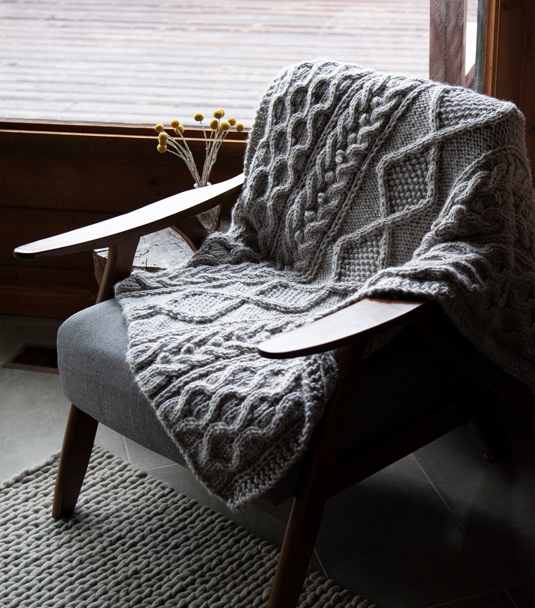 River Rock Throw Knitting Pattern Pdf - Etsy