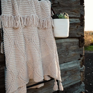 Cottagecore Throw Knitting Pattern Pdf - Etsy