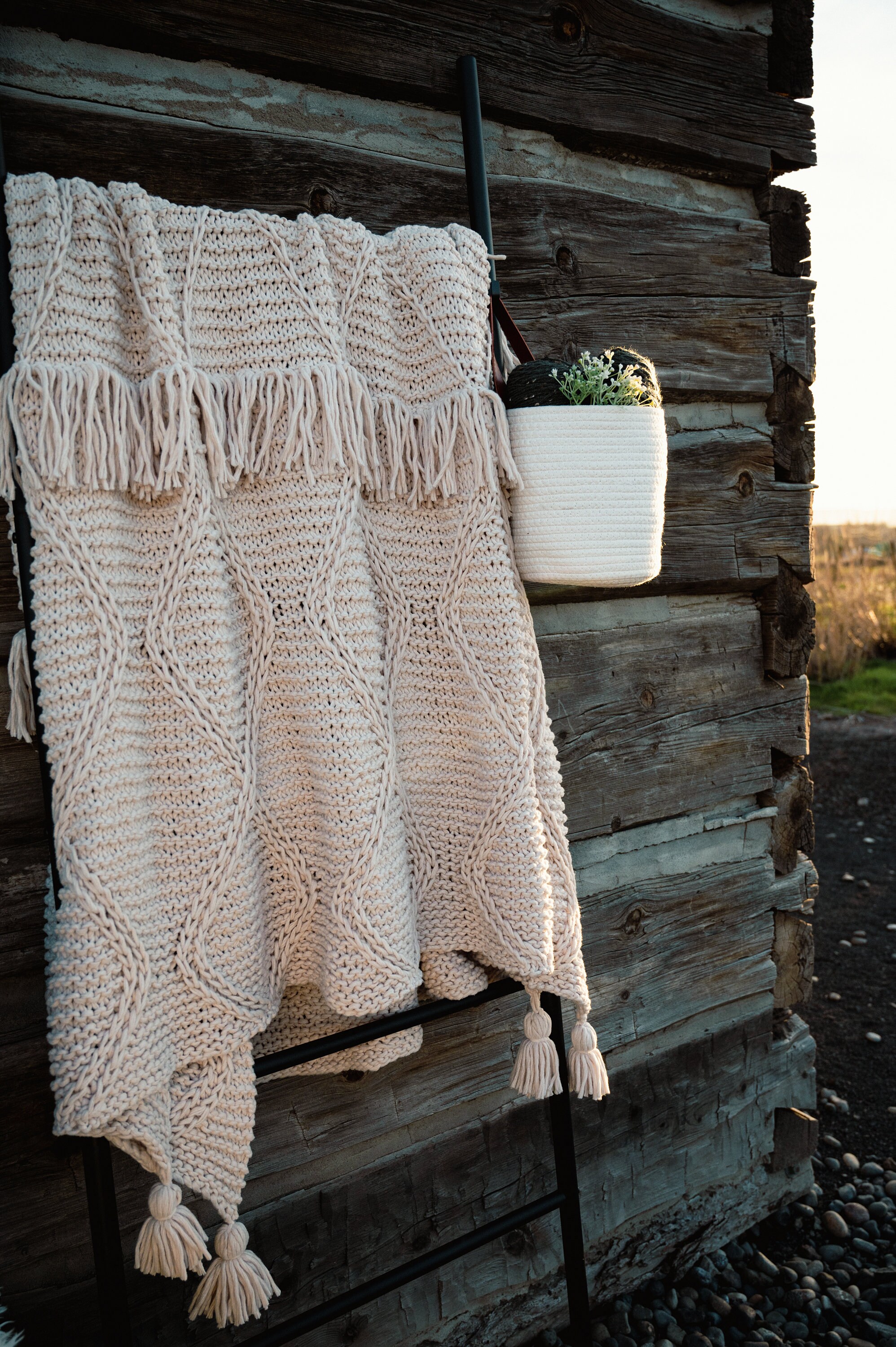 Cottagecore Throw Knitting Pattern Pdf - Etsy