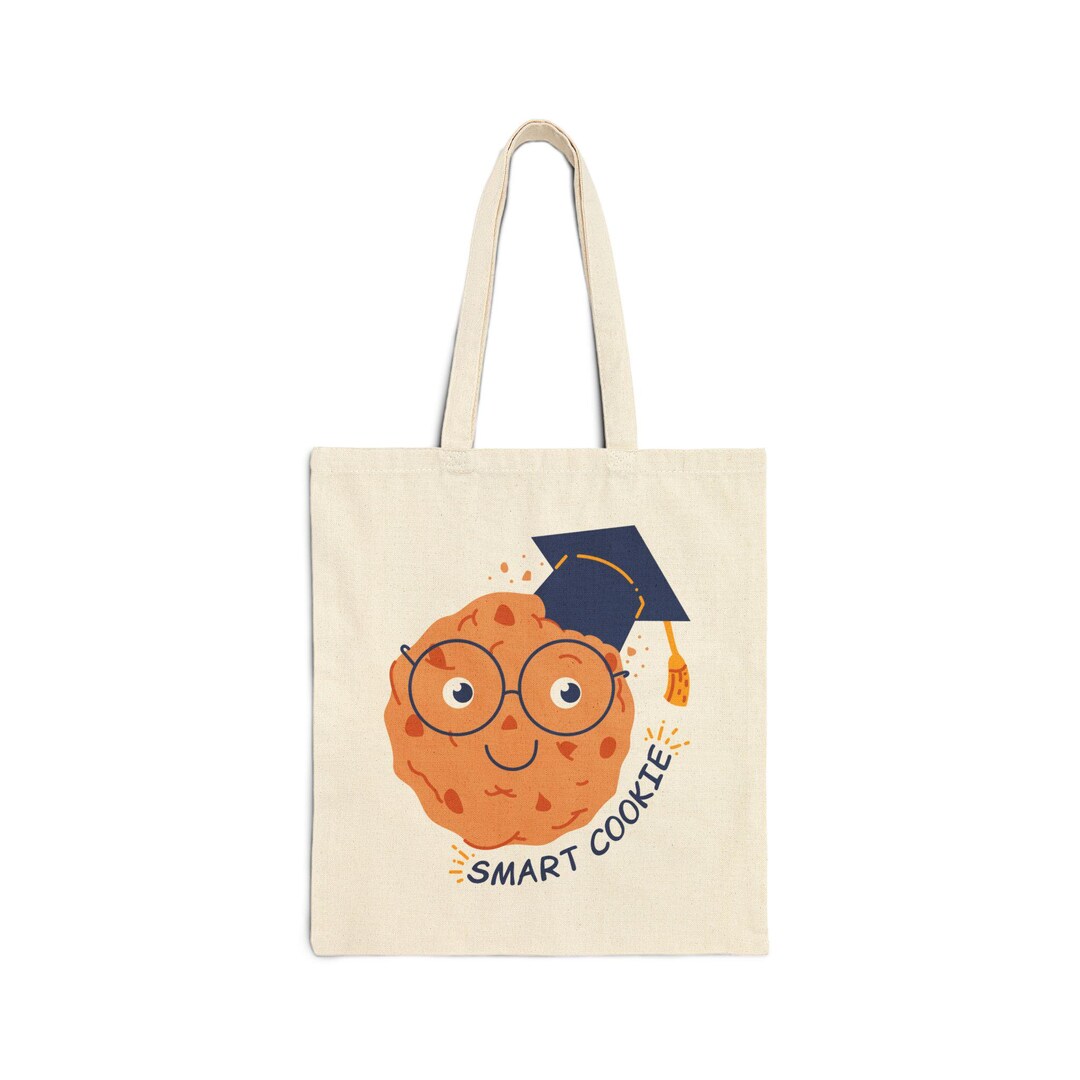 Cotton Canvas Tote Bag With Smart Cookie Design Fun & Functional ...