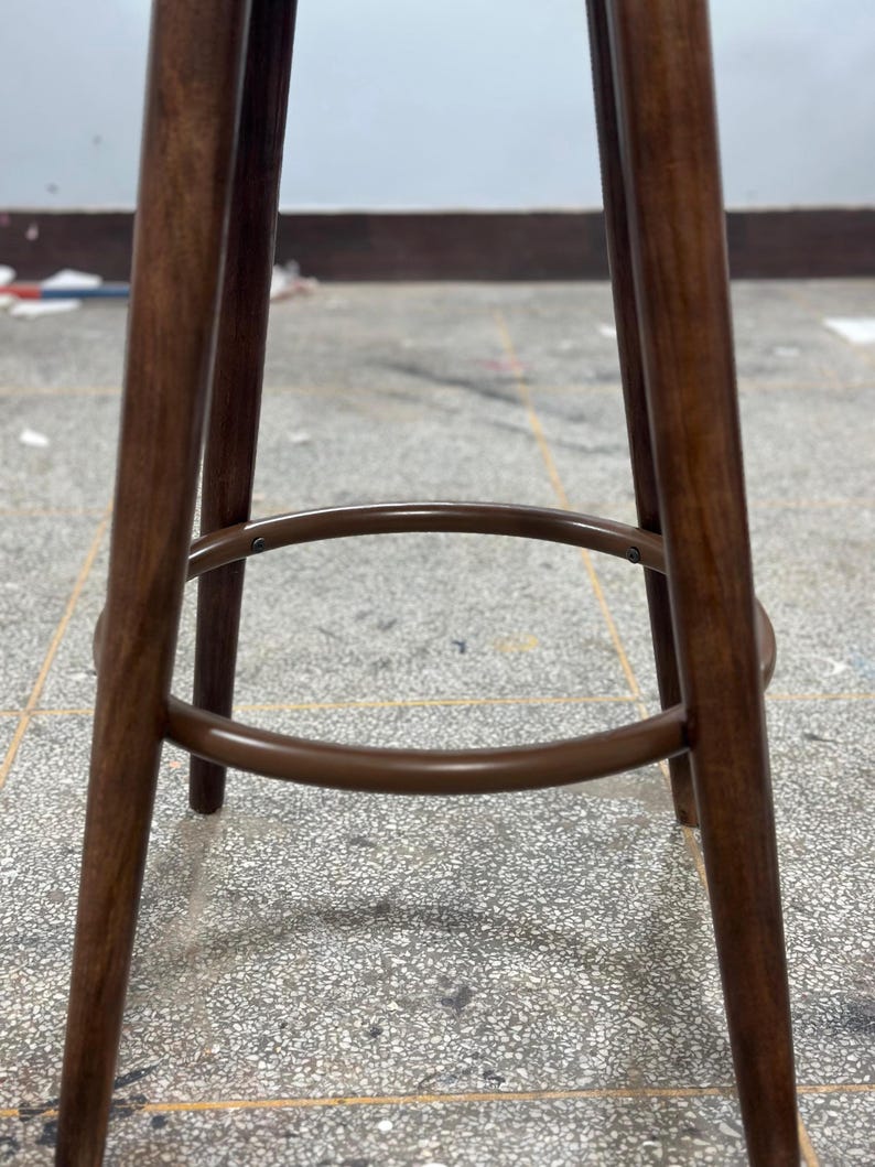 Handmade Walnut Finish Bar Stool | Mid-century Modern Kitchen Stool - Etsy
