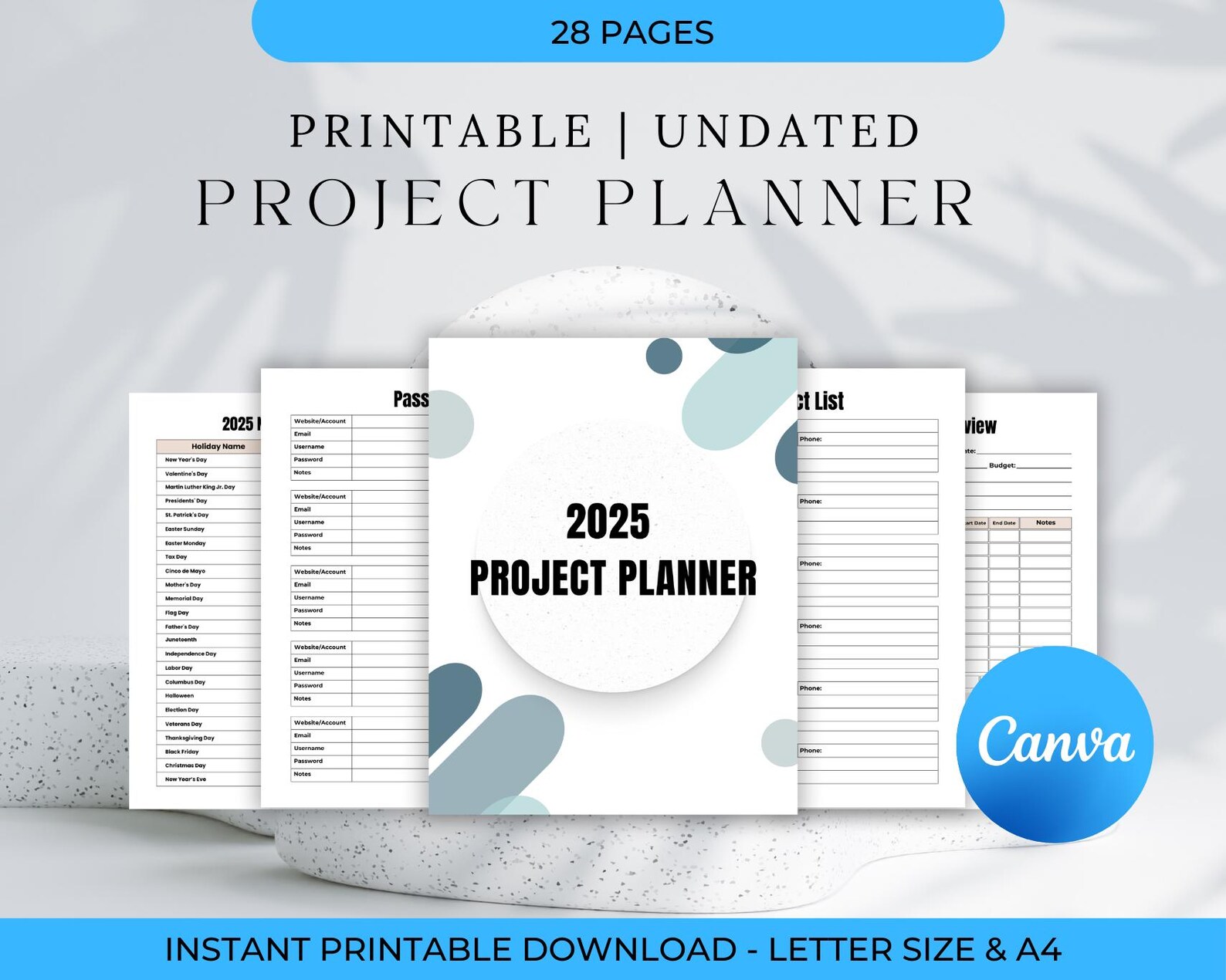 2025 Project Planner, Business Planner, 2025 Finance Planner, Project ...