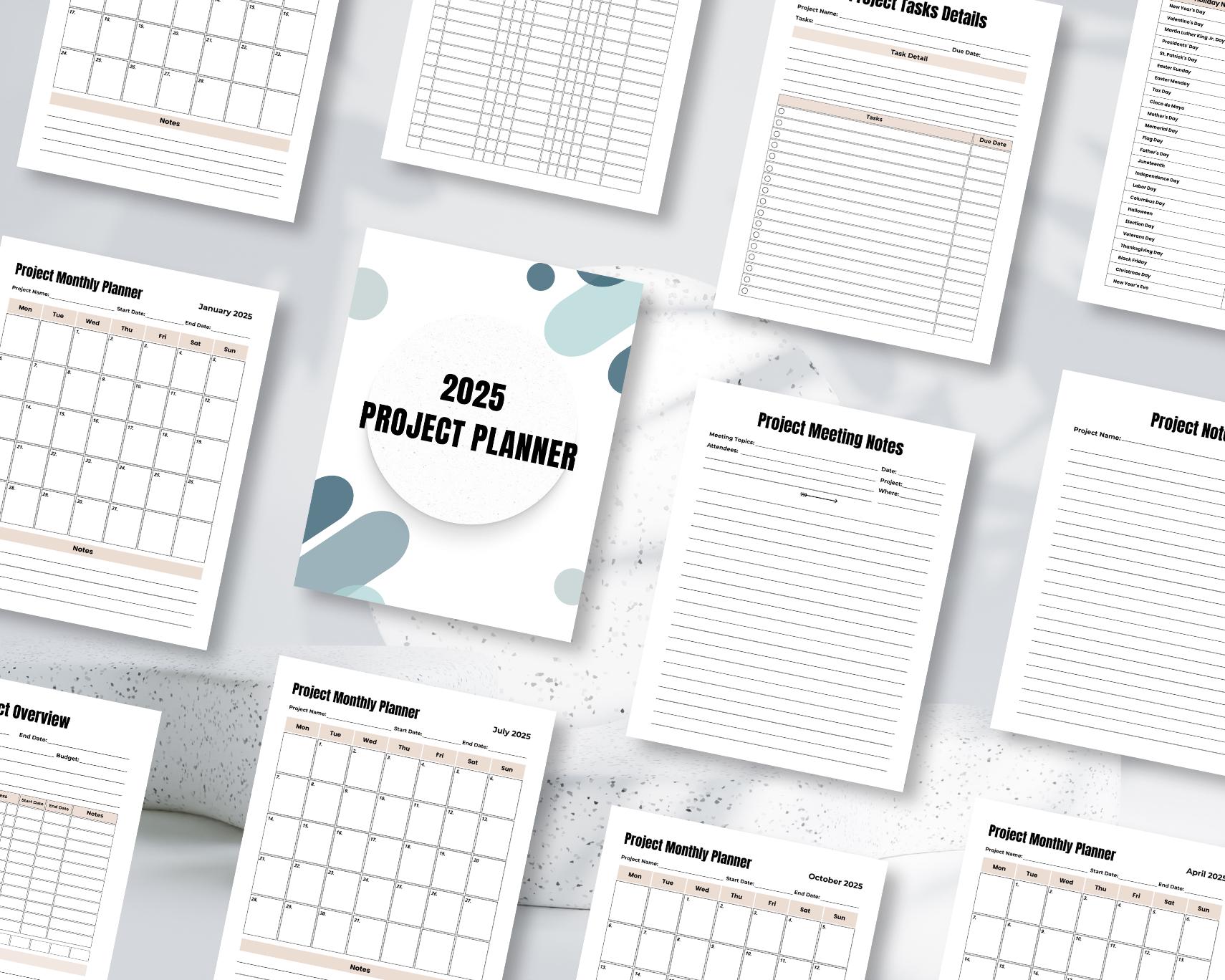 2025 Project Planner, Business Planner, 2025 Finance Planner, Project ...