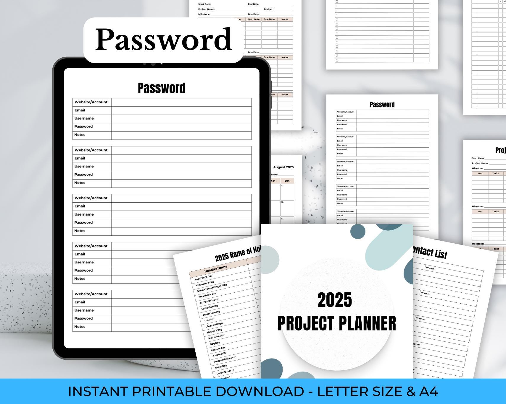 2025 Project Planner, Business Planner, 2025 Finance Planner, Project ...