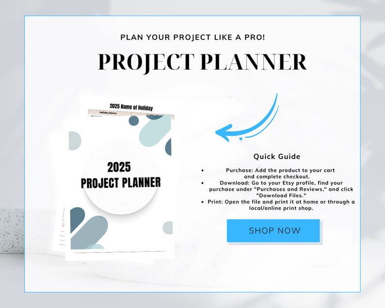 2025 Project Planner, Business Planner, 2025 Finance Planner, Project ...