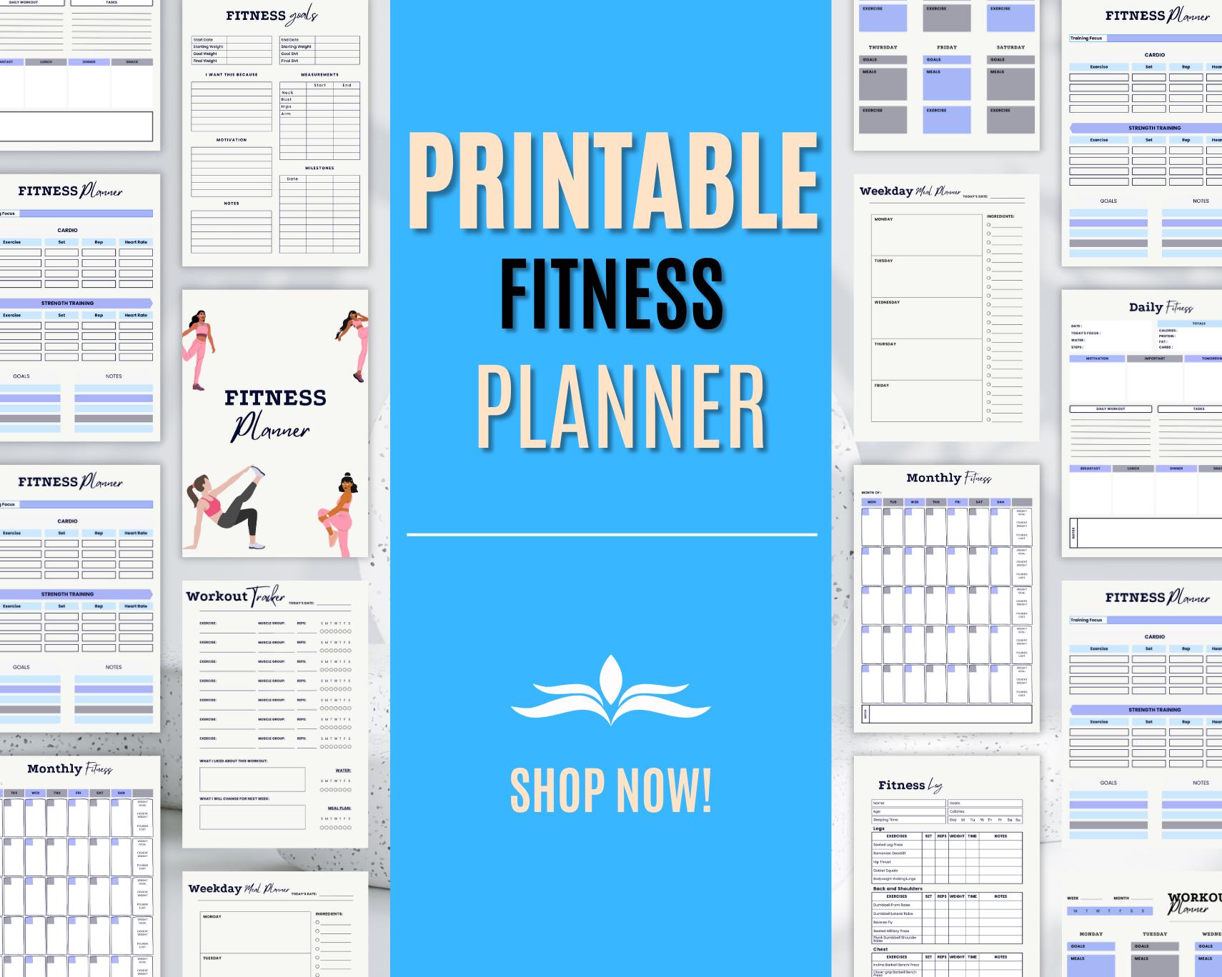 Printable Fitness Planner for Coach, Workout Planner, Daily Weekly ...