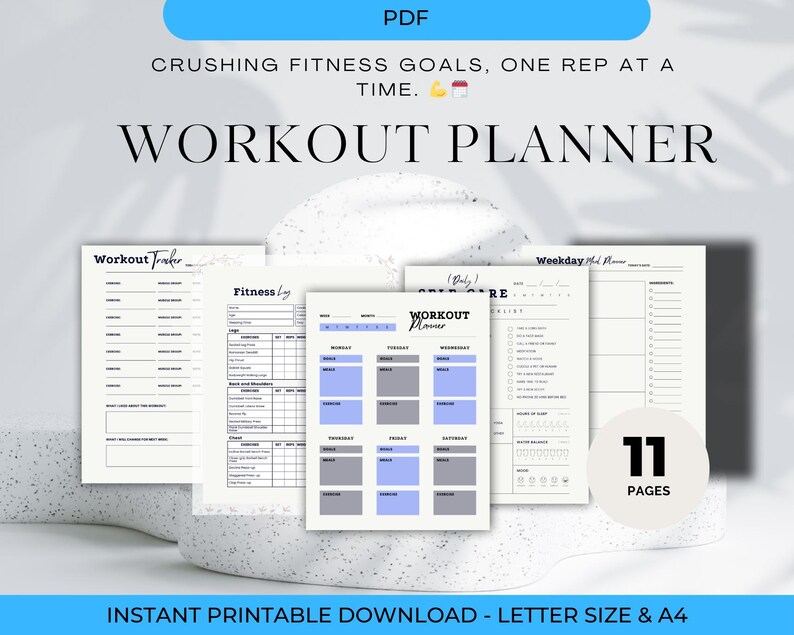 Printable Fitness Planner for Coach, Workout Planner, Daily Weekly ...