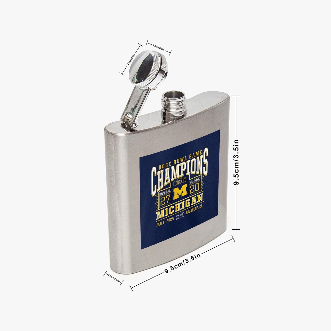 University of Michigan Rose Bowl Champs Stainless Steel Hip Flask ...