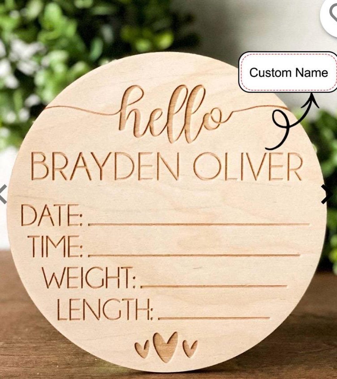 Customizable Newborn Baby Sign Personalized Baby Gift for New Baby New ...