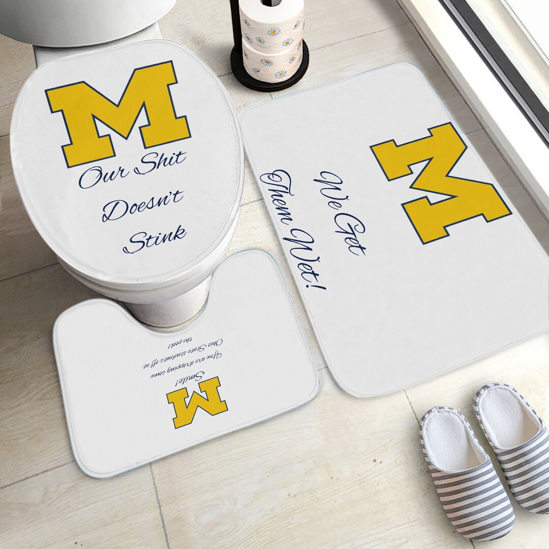 University of Michigan 3 Pcs Toilet Rug Set - Etsy