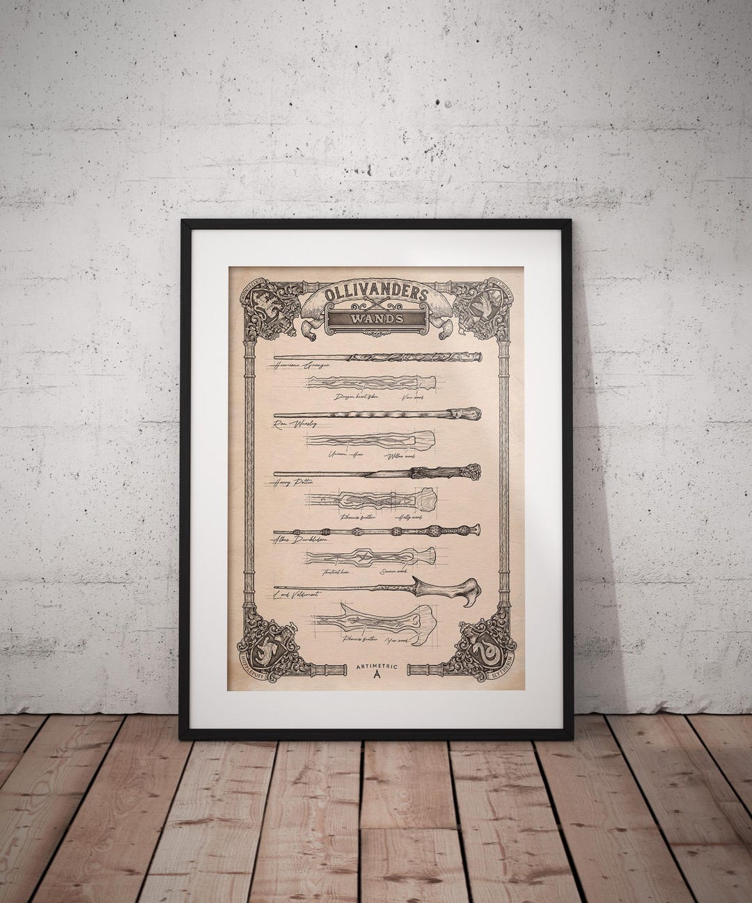 Magic Wands Poster, Wizard Wand Art, Enchanted Wand Decor, Fantasy Wand ...