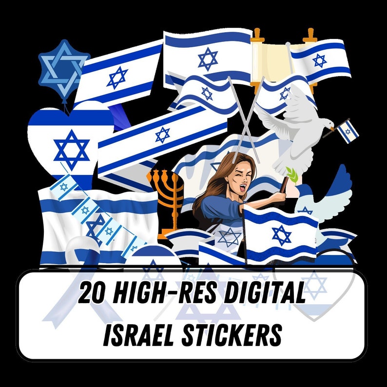 20 High-res Digital Download Israel Stickers, Transparent PNG Files ...