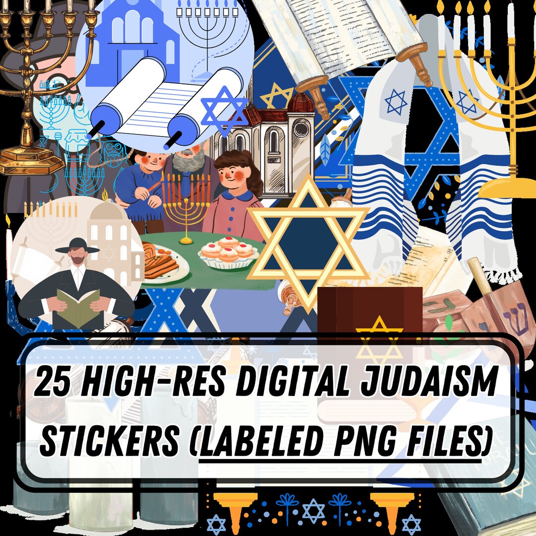 25 High-res Digital Judaism Stickers Labeled PNG Files, Judaism ...