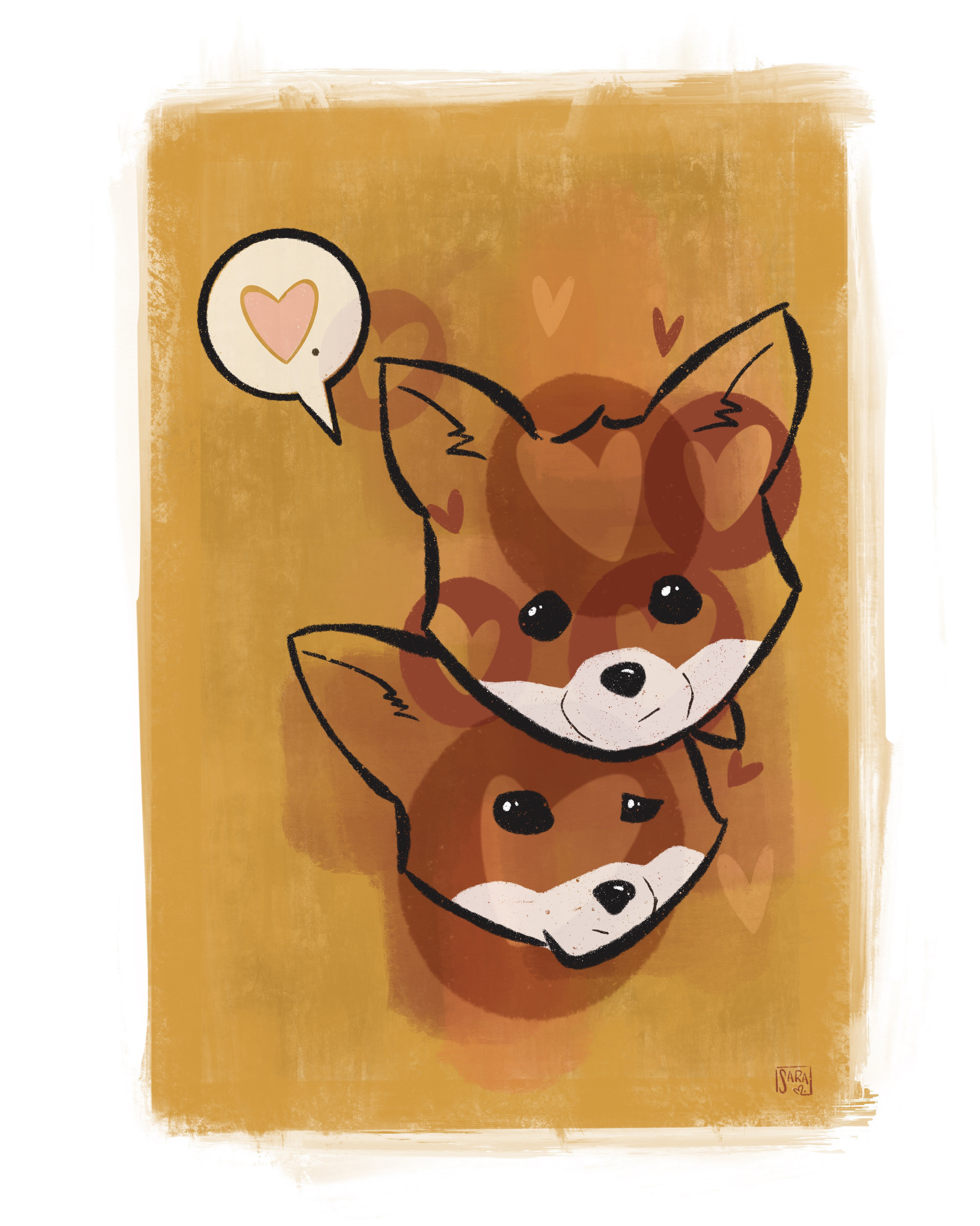 Valentine Art, Fox Art, Love, Printable Art, Digital Art, Woodland ...