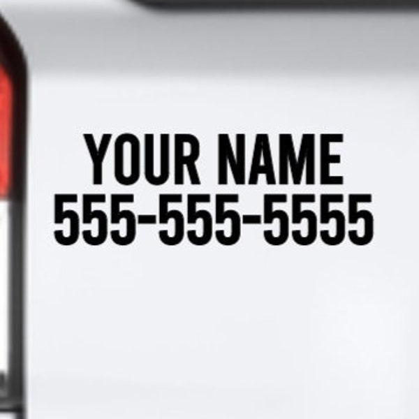 Name and Phone Number Label Sticker - Etsy