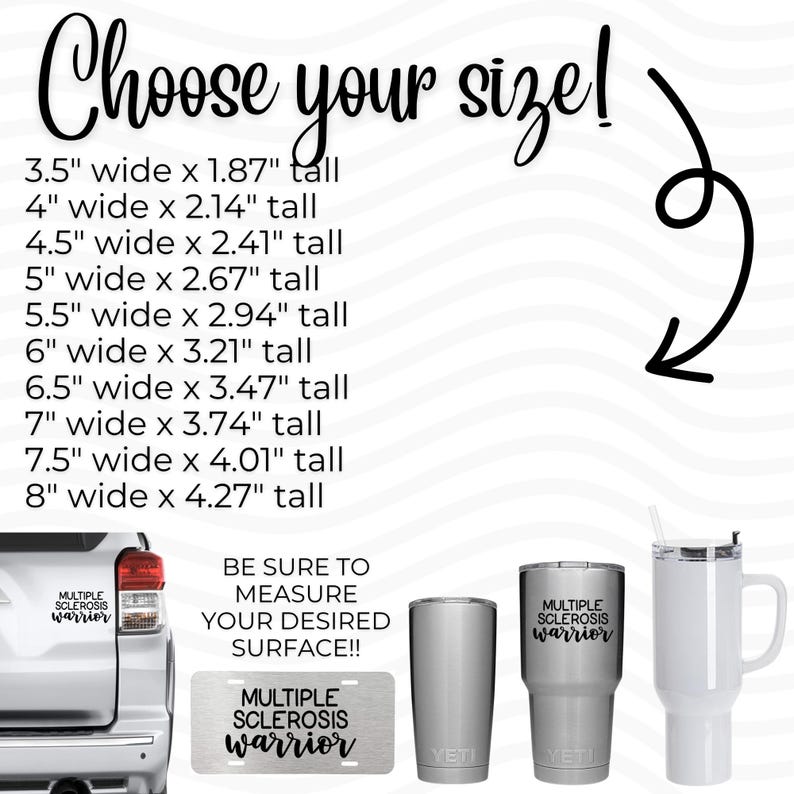 Multiple Sclerosis Warrior Vinyl Decal Bumper Sticker, Laptop Tumbler ...