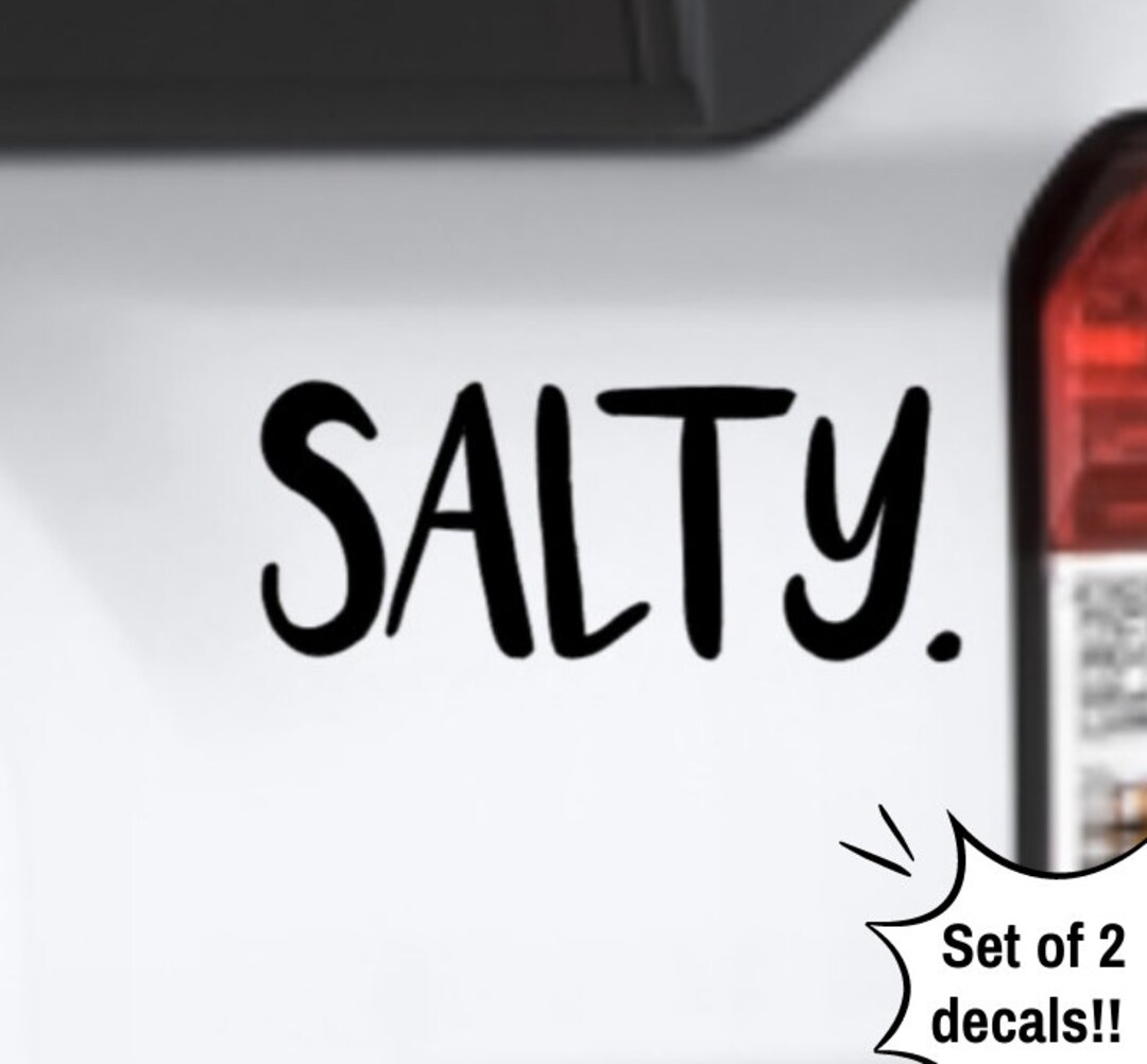 SALTY. Vinyl Decal Bumper Sticker, Set of 2!! Salty Beach, Salty Bitch ...