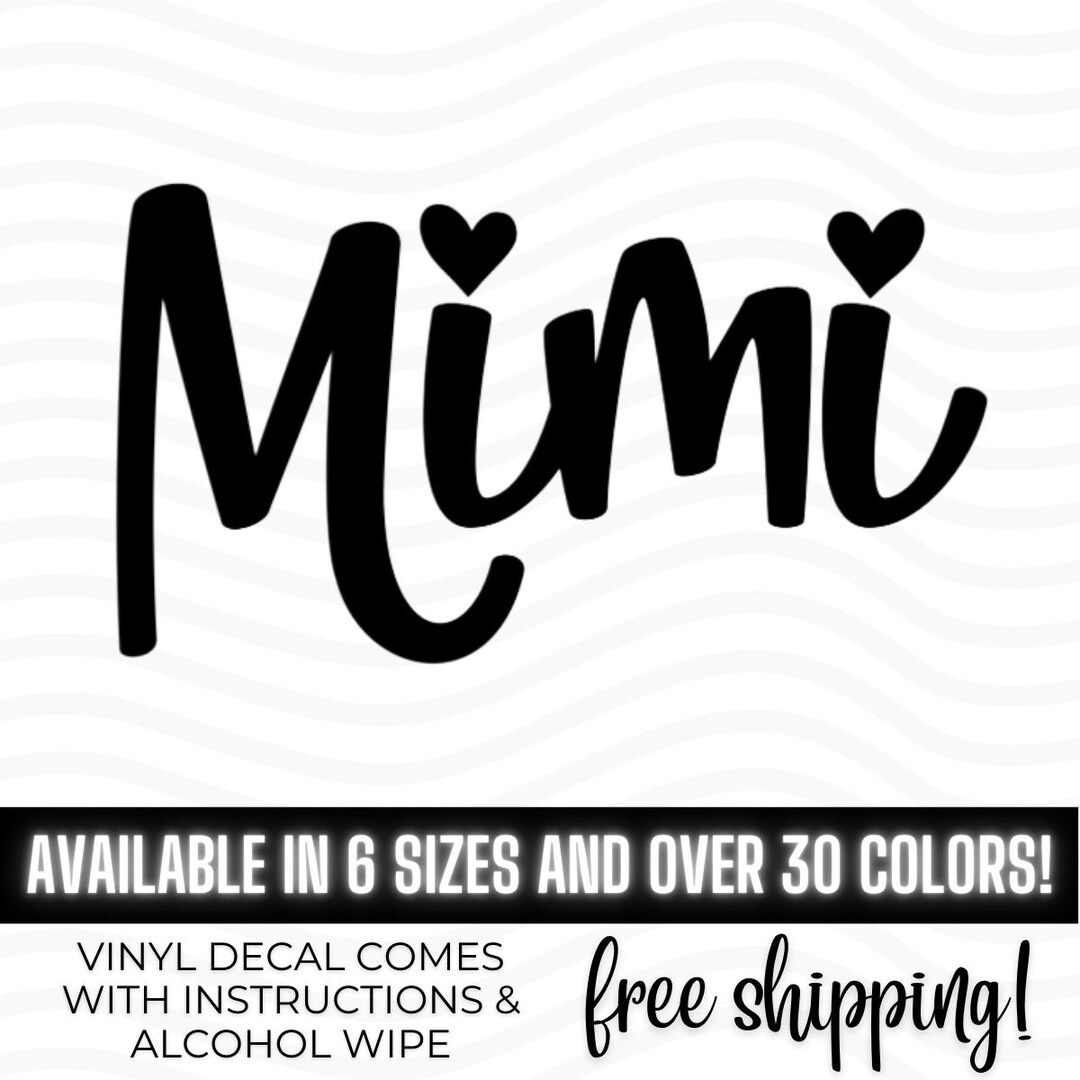 Mimi Vinyl Decal Bumper Sticker, Customized Grandmother Sticker ...