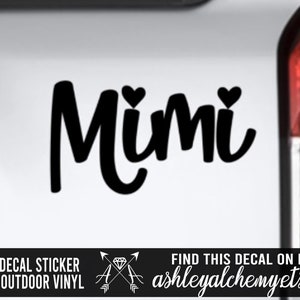 Mimi Vinyl Decal Bumper Sticker, Grandmother Sticker, Grandparent's Day ...