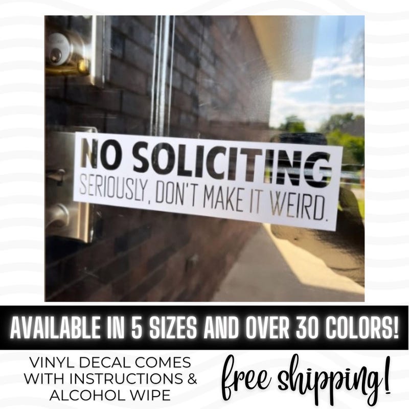 No Soliciting Decal - Etsy