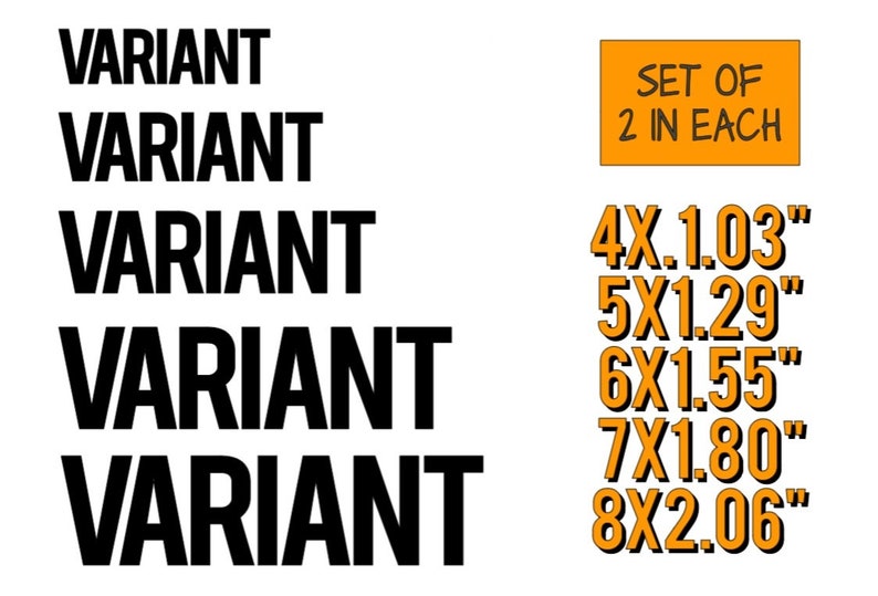 VARIANT Set of 2 Decals Vinyl Decal Bumper Sticker TVA | Etsy