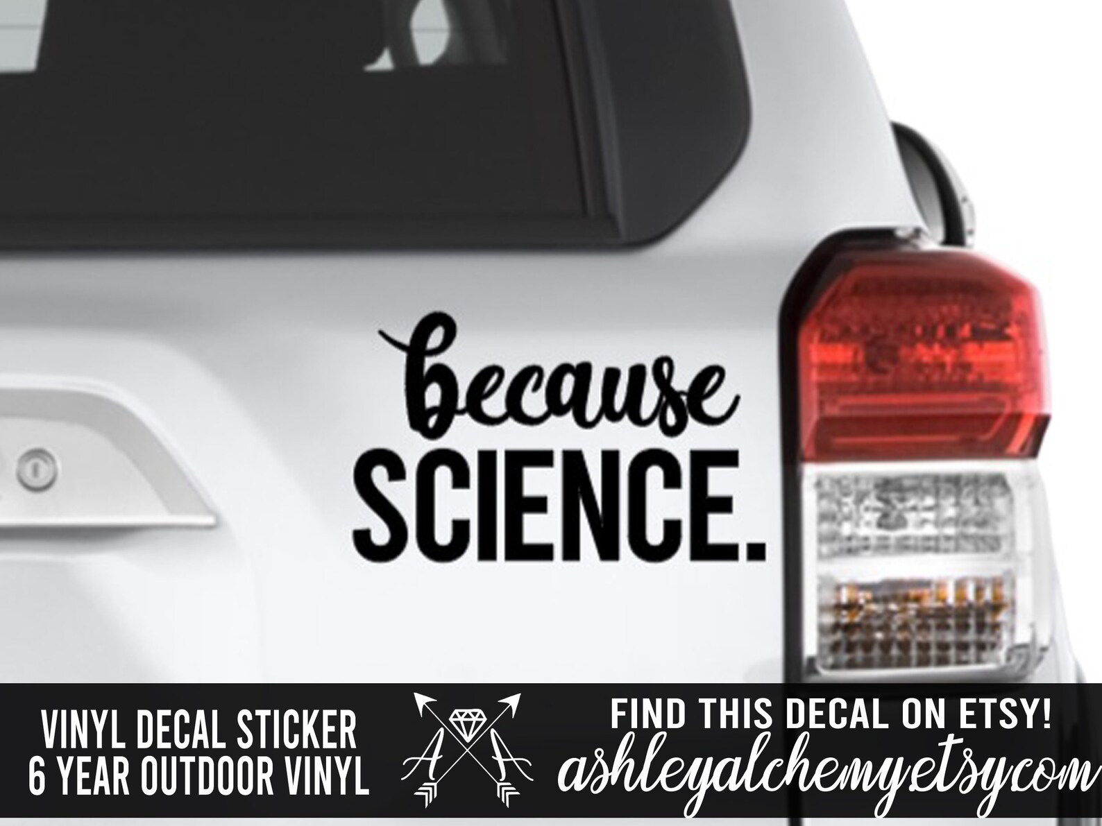Because Science Vinyl Decal Bumper Sticker Science Gift | Etsy