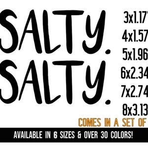 SALTY. Vinyl Decal Bumper Sticker, Set of 2!! Salty Beach, Salty Bitch ...