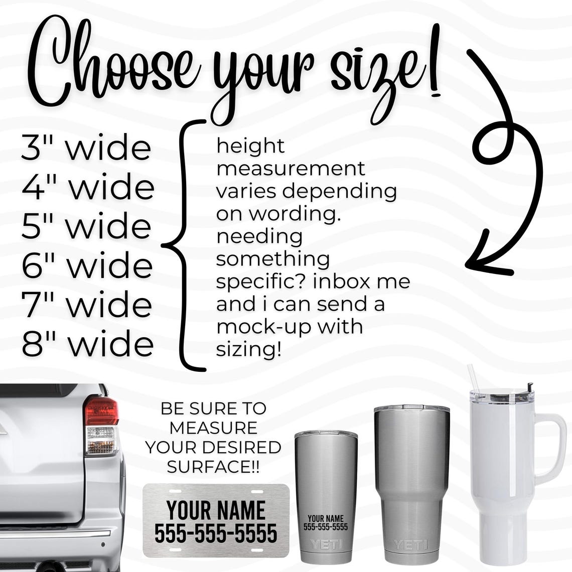 Personalized Name and Phone Number Vinyl Decal Sticker, Call Me Bumper ...