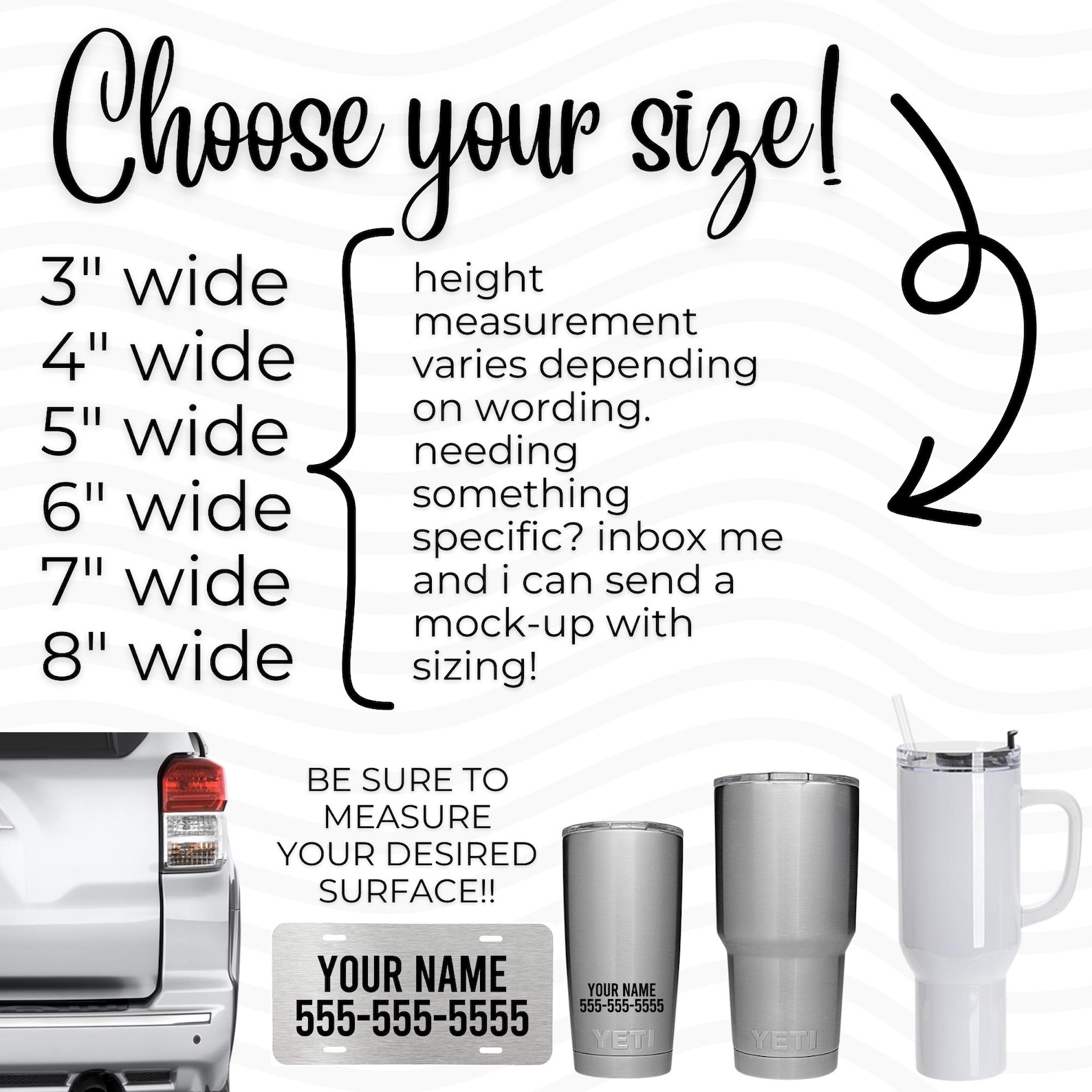 Personalized Name and Phone Number Vinyl Decal Sticker, Call Me Bumper ...