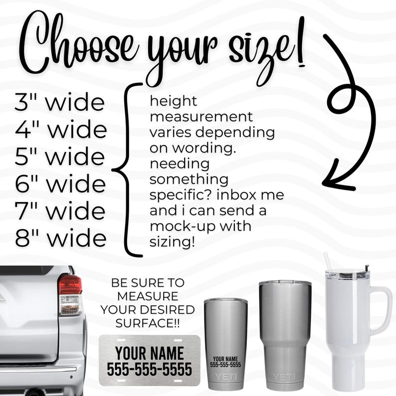 Personalized Name and Phone Number Vinyl Decal Sticker, Call Me Bumper ...