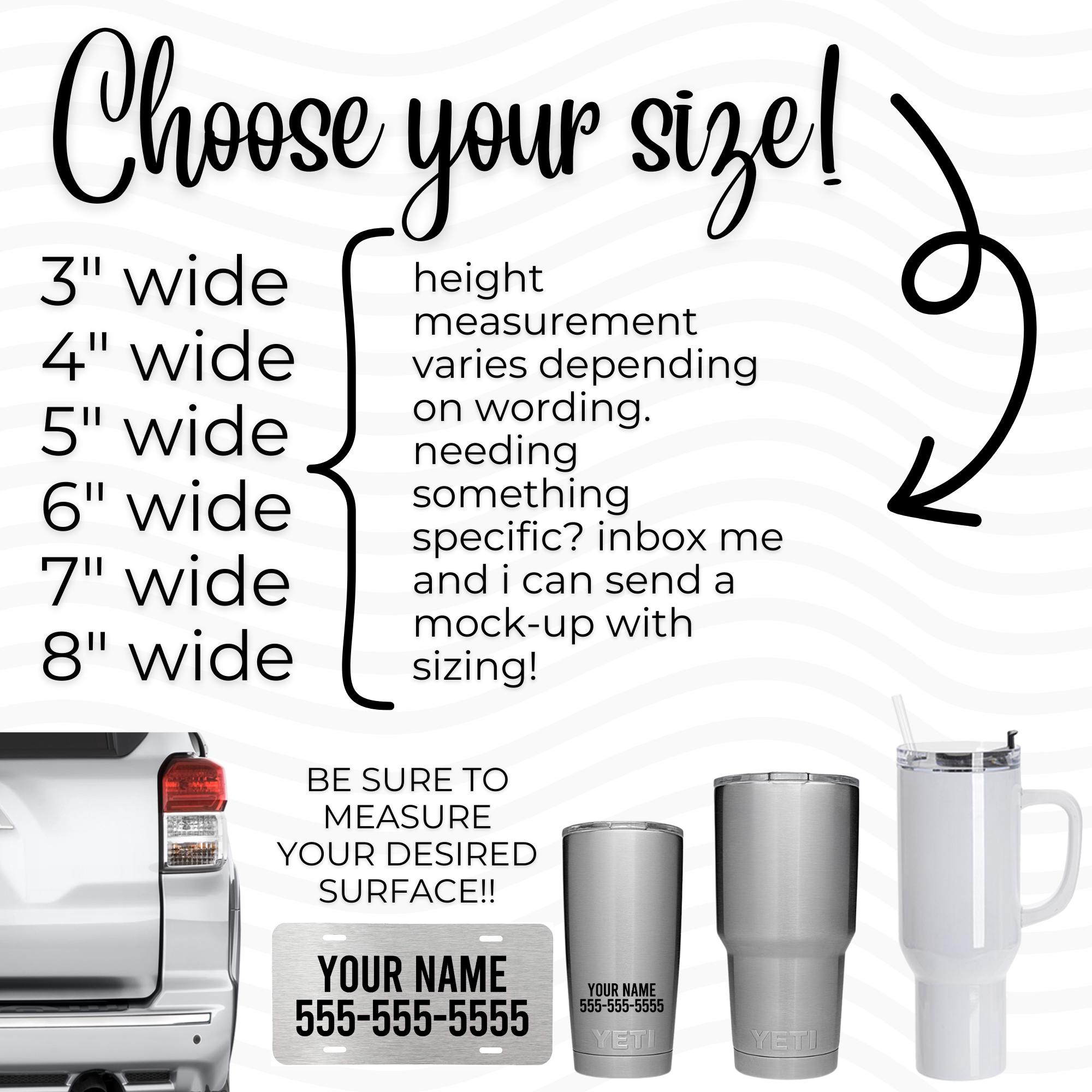 Personalized Name and Phone Number Vinyl Decal Sticker, Call Me Bumper ...