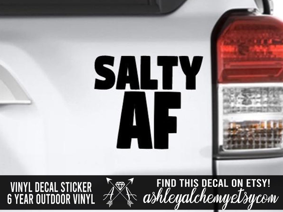 Salty AF Vinyl Decal Bumper Sticker Salty Beach Salty - Etsy