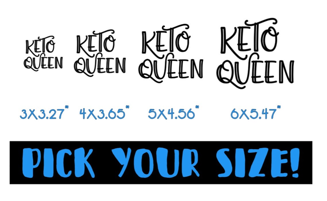 Keto Queen Vinyl Decal Bumper Sticker Keto King Keto Junkie - Etsy