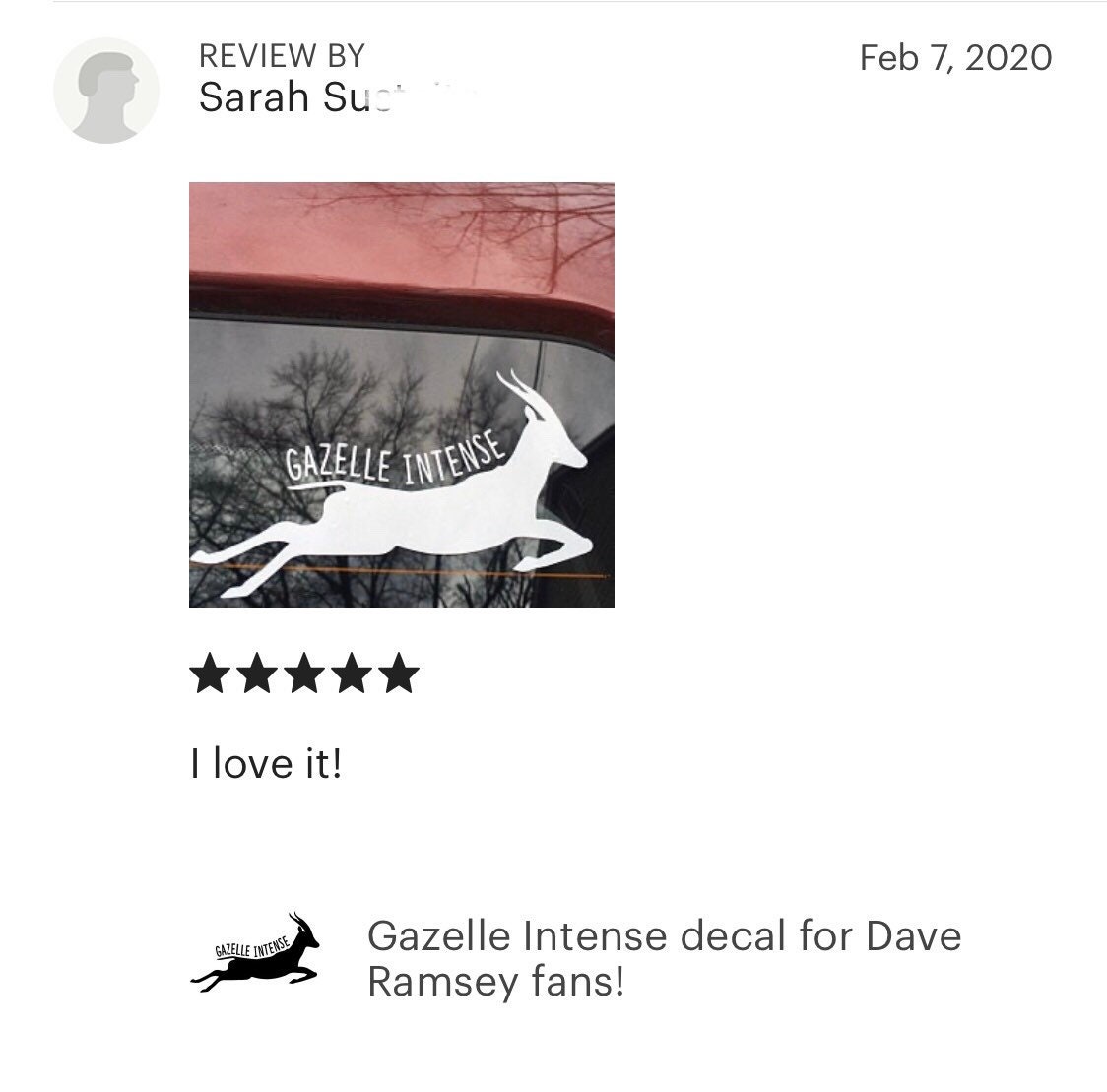 Gazelle Intense Vinyl Decal Sticker Dave Ramsey Sticker - Etsy