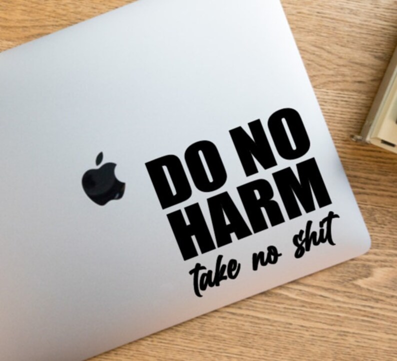 Do No Harm Take No Shit Vinyl Decal Bumper Sticker Moira | Etsy