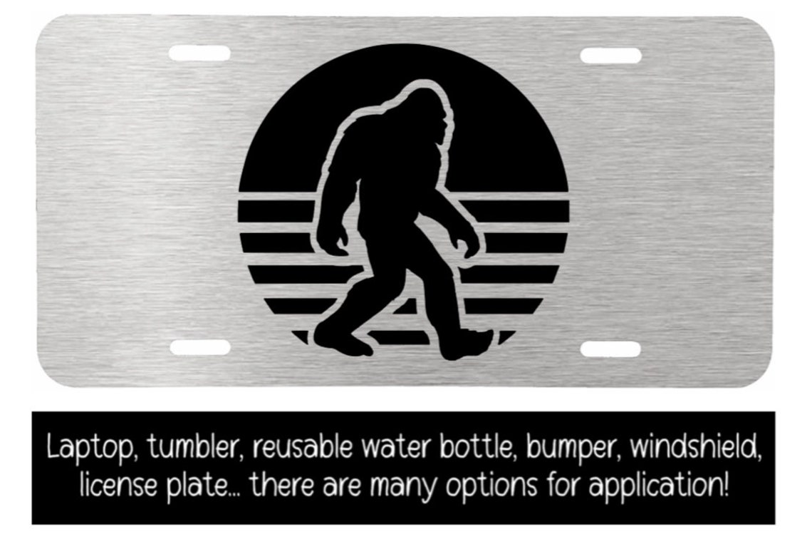 Sasquatch With Moon Vinyl Decal Sticker Retro Moon Tumbler | Etsy