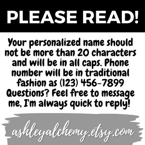 Personalized Name and Phone Number Vinyl Decal Sticker, Call Me Bumper ...