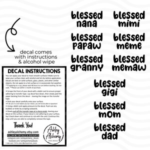 Blessed Gigi Vinyl Decal Sticker, Customizable Gigi Gift, Nanny, Pawpaw ...