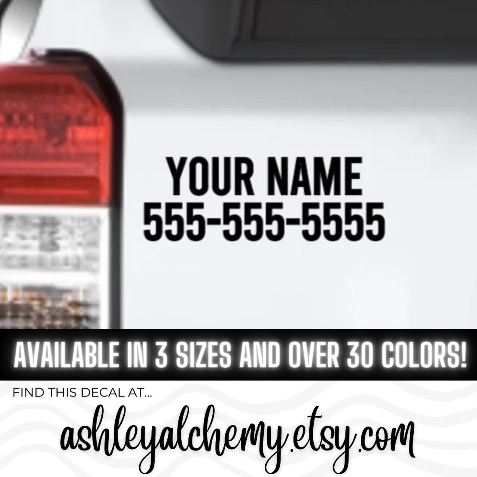 Personalized Name and Phone Number Vinyl Decal Sticker, Call Me Bumper ...