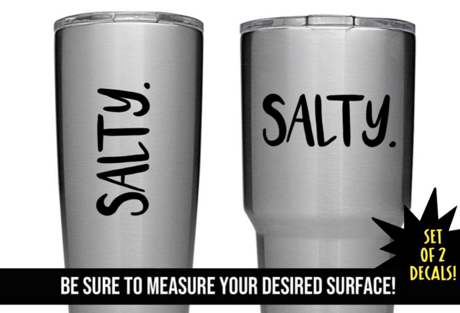 SALTY. Vinyl Decal Bumper Sticker Set of 2 Salty Beach | Etsy