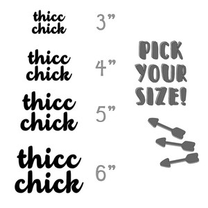 Thicc Chick Vinyl Decal Bumper Sticker Big Girl Club | Etsy