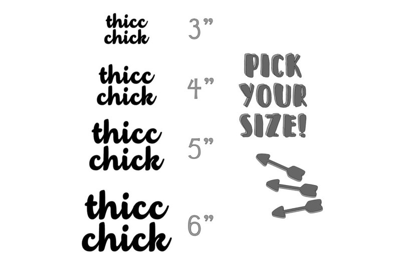 Thicc Chick Vinyl Decal Bumper Sticker Big Girl Club | Etsy